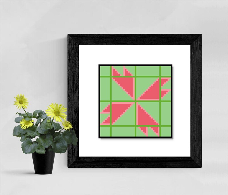 Cross Stitch/diamond Painting Quilt Pattern Rosebud - Etsy