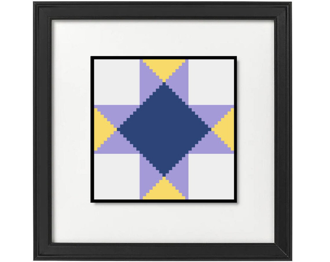 Cross Stitch/diamond Painting Quilt Pattern - Aunt Eliza's Star - Etsy