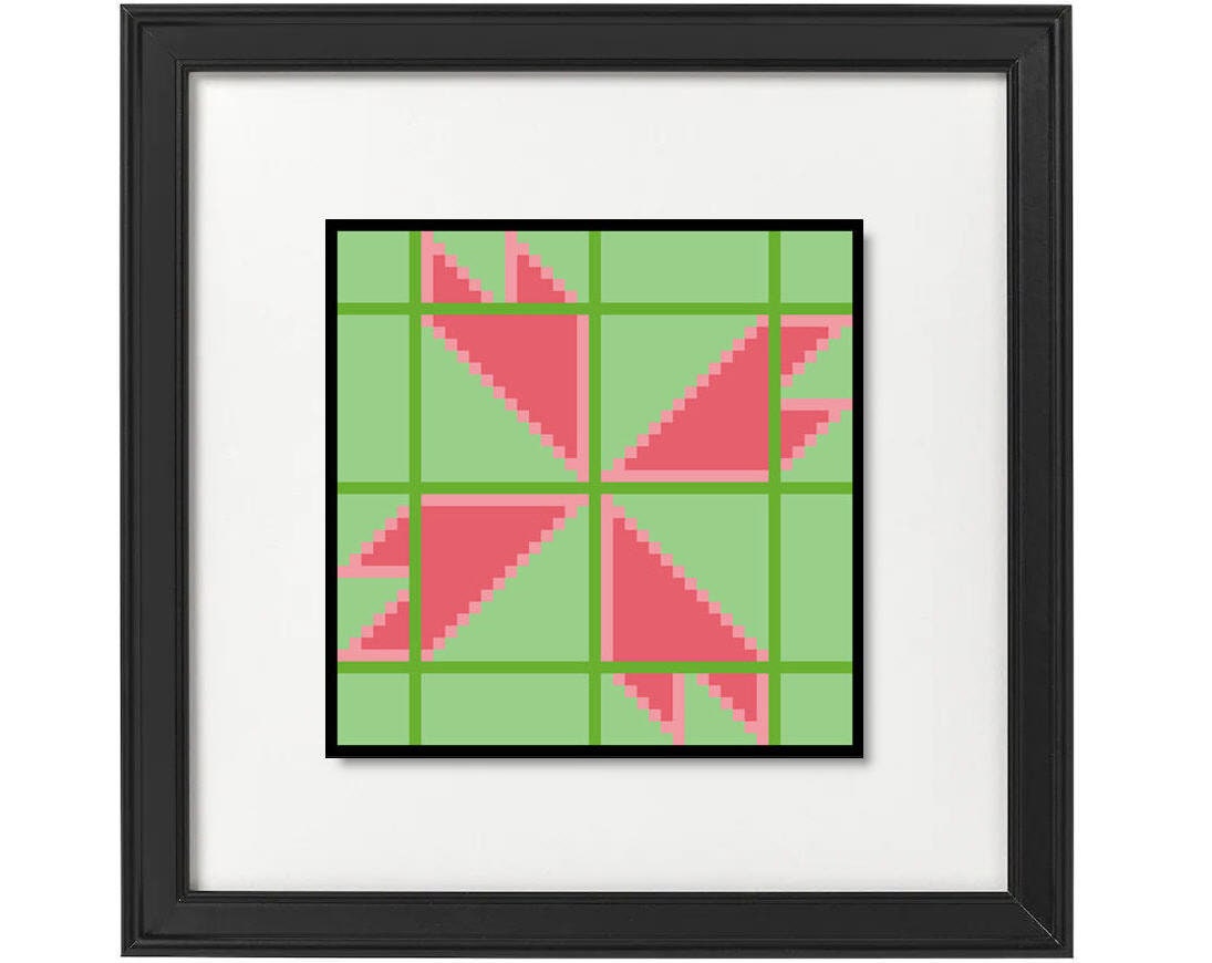Cross Stitch/diamond Painting Quilt Pattern - Rosebud - Etsy