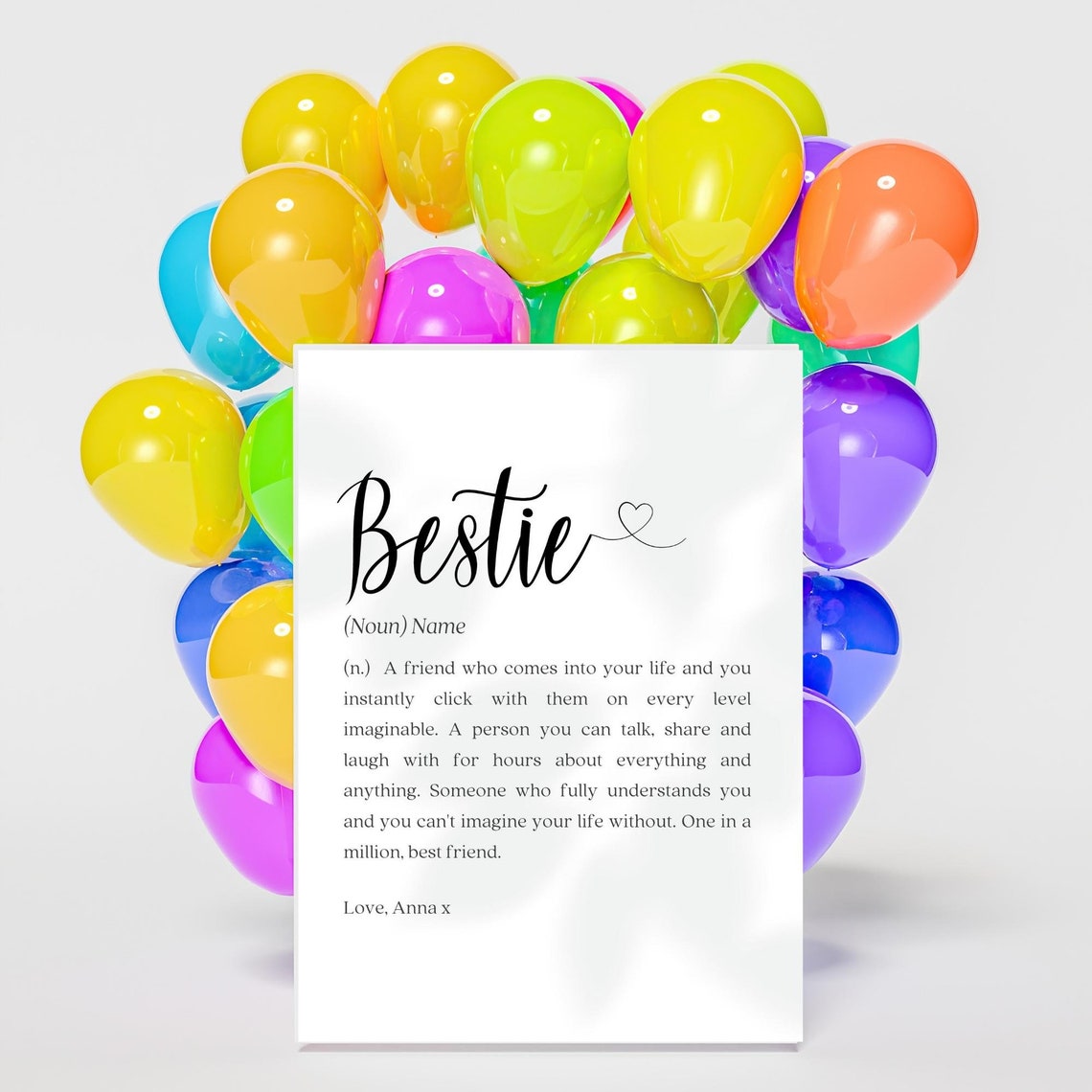 Bestie Definition Print, Personalised Gifts, Best Friend Gift, Best ...