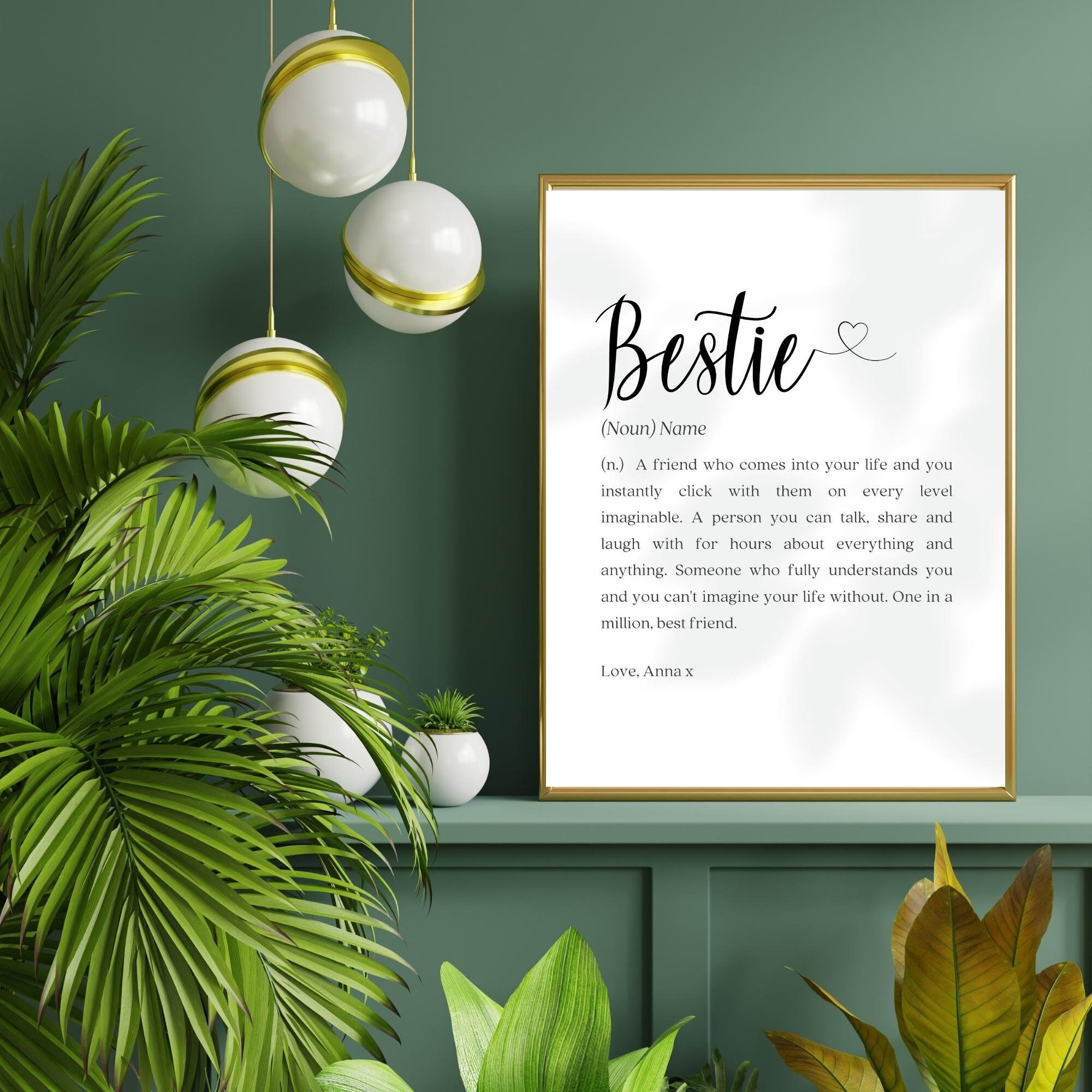 Bestie Definition Print, Personalised Gifts, Best Friend Gift, Best ...
