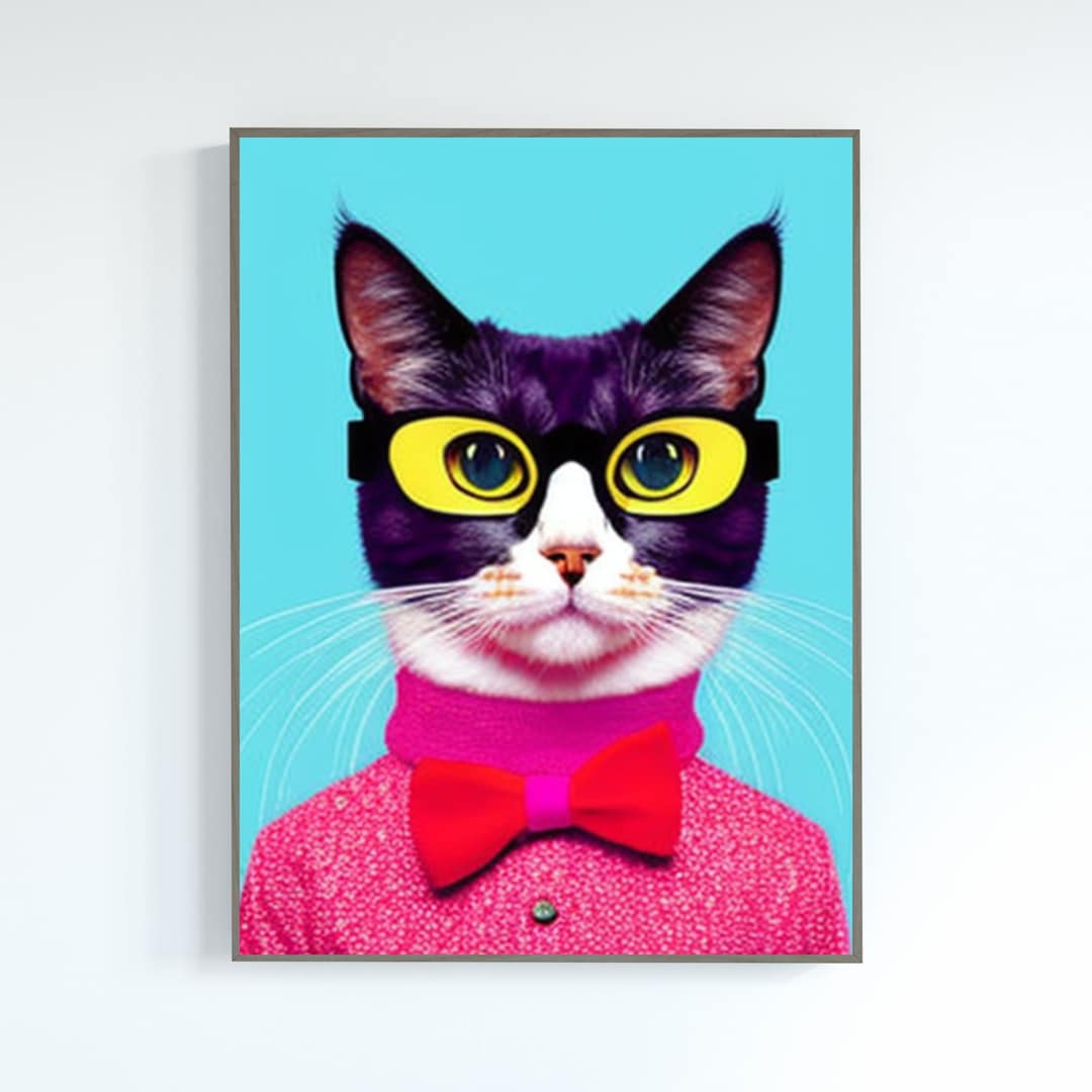 Cat Print, Cat Wall Art, Cat Art, Cat Gift, Cats, Funny Cat, Cool Cat ...