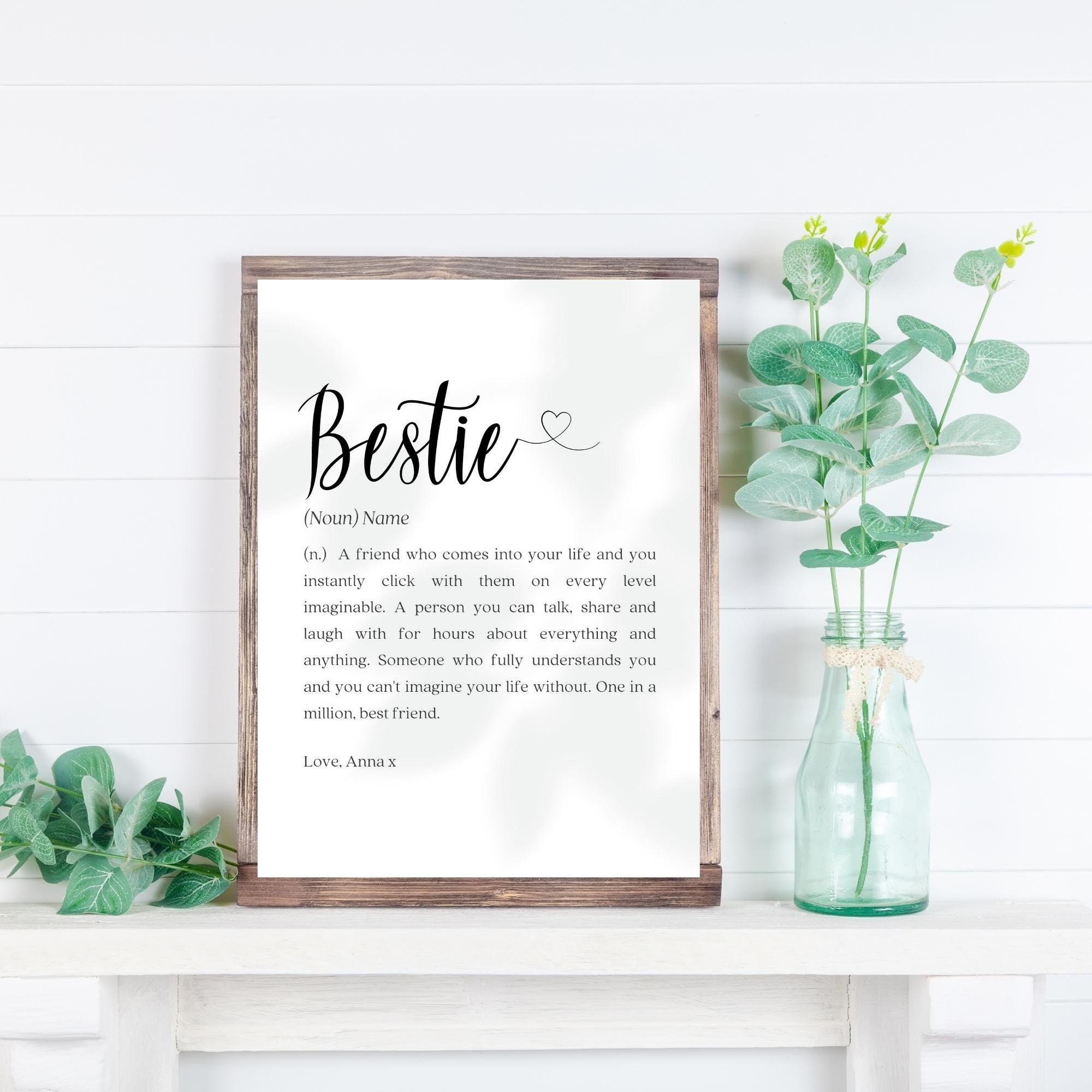 Bestie Definition Print, Personalised Gifts, Best Friend Gift, Best ...