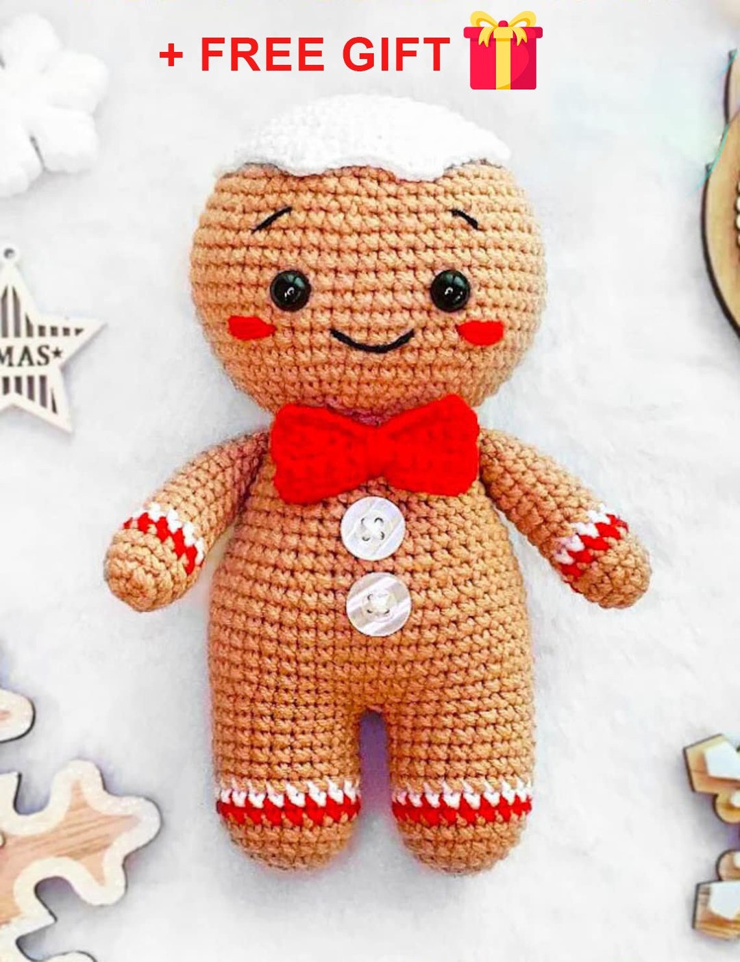 Crochet Instructions Pattern Gingerbread Man Christmas Crochet Pattern, Crochet Gingerbread ...