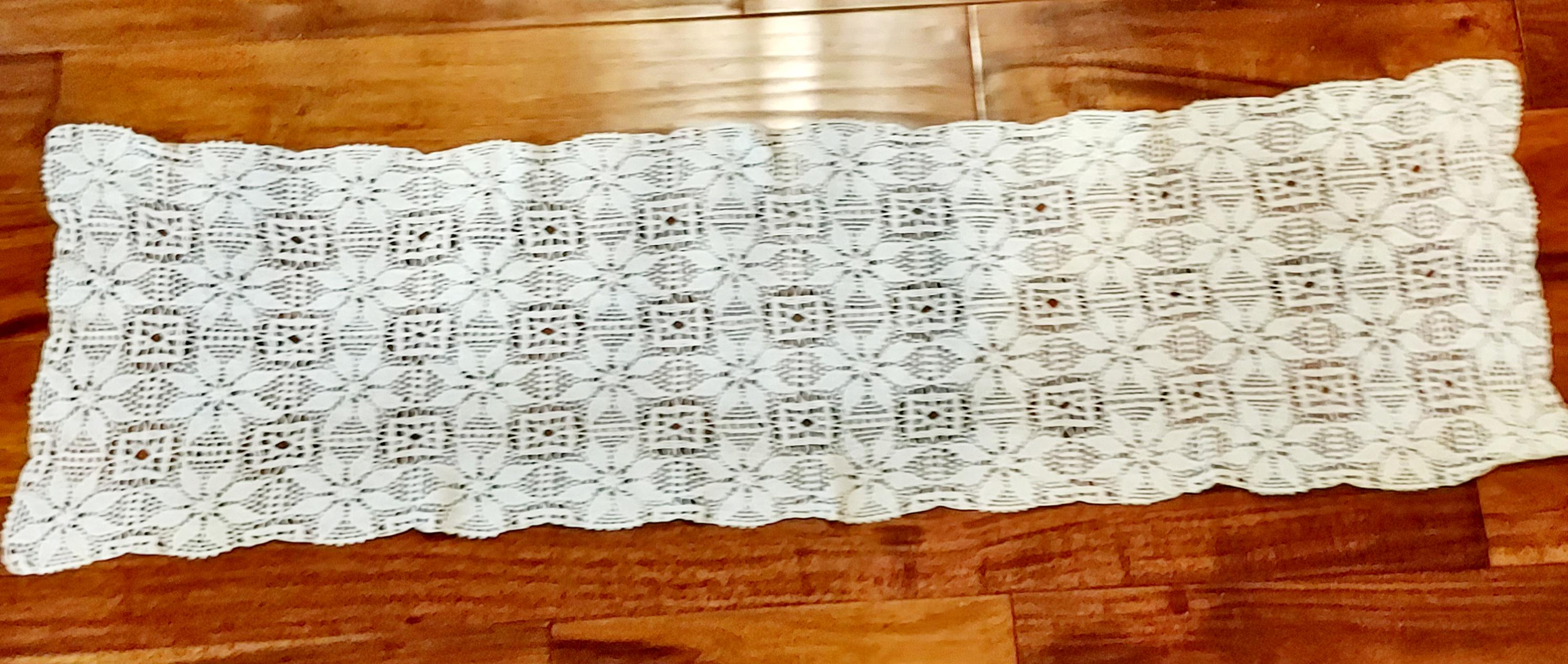 Gorgeous Off-white Crochet Table Runner or Dresser Scarf Flowers ...