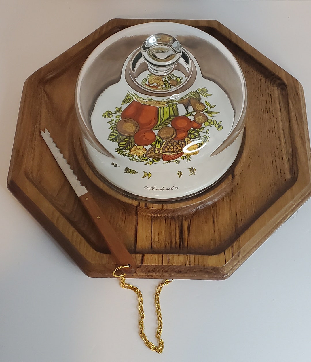 Vintage MCM Goodwood Octagon Wood Cheese and Cracker Tray - Etsy