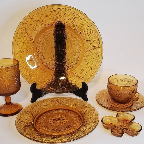 Amber Tiara Glassware - Etsy