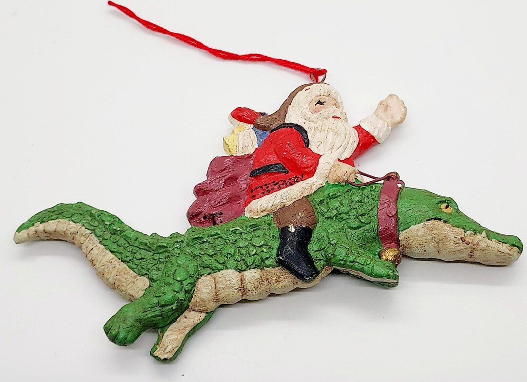Holiday Alligator or Gator Resin Christmas and Various Ornaments ...