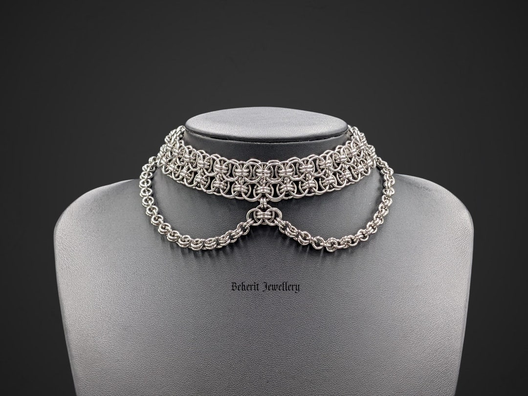 Chainmail Medieval Stainless Steel Choker - Etsy