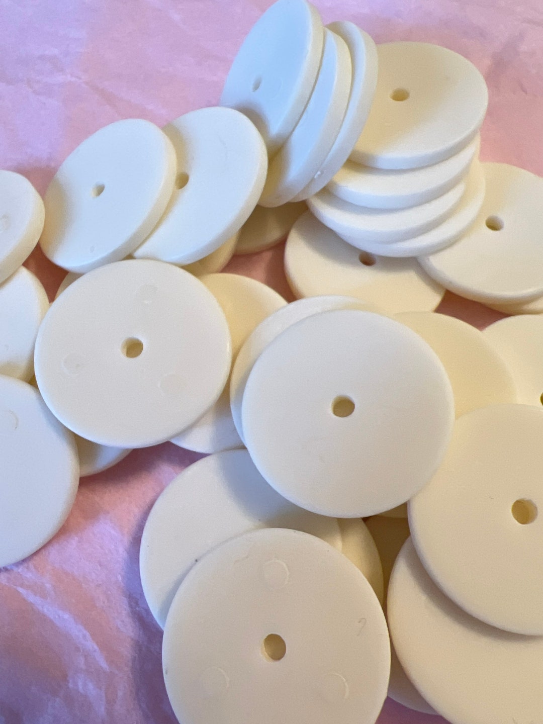 18 Vintage Cream Off-white Matte Round Spacer Acrylic Disc Beads - Etsy