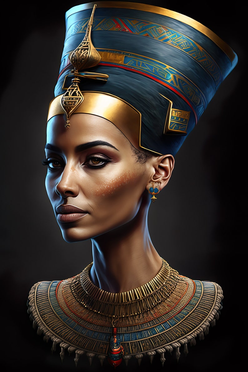 Nefertiti Digital Art: 4K Egyptian Queen Portrait - Etsy