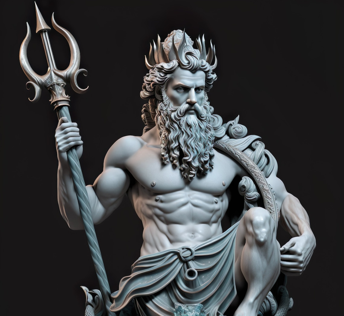 Greek God Poseidon Art 4k+ - Etsy