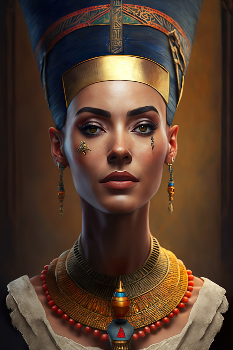 Nefertiti Digital Art: 4K Egyptian Queen Portrait - Etsy