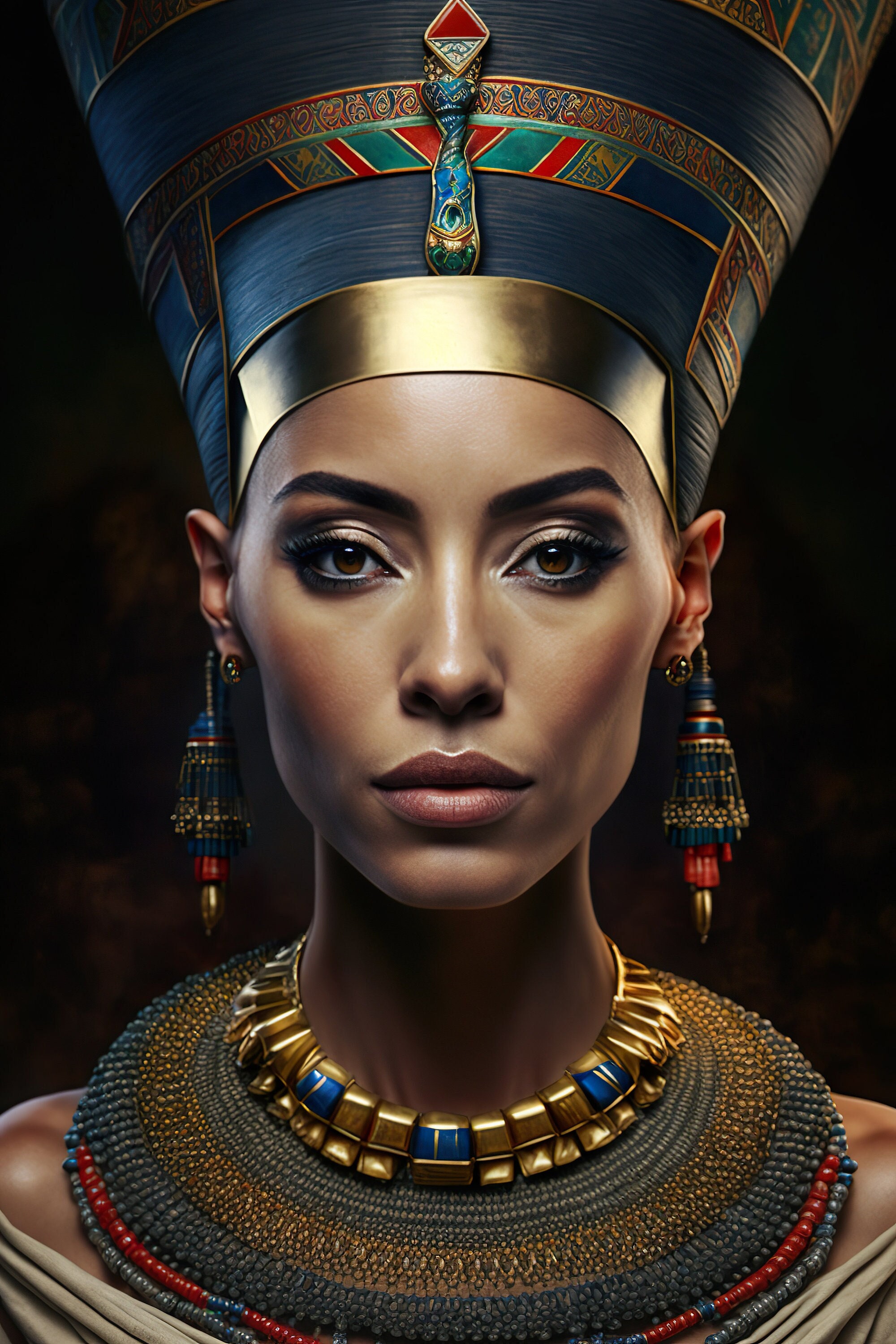Nefertiti Digital Art: 4K Egyptian Queen Portrait - Etsy