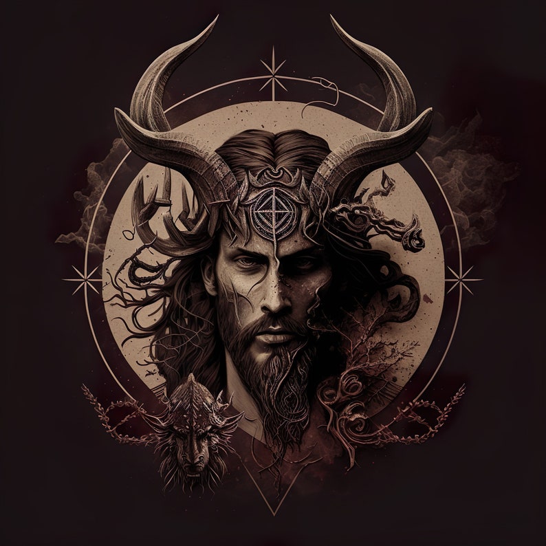 Wiccan Horned God Digital Art 4k+ - Etsy