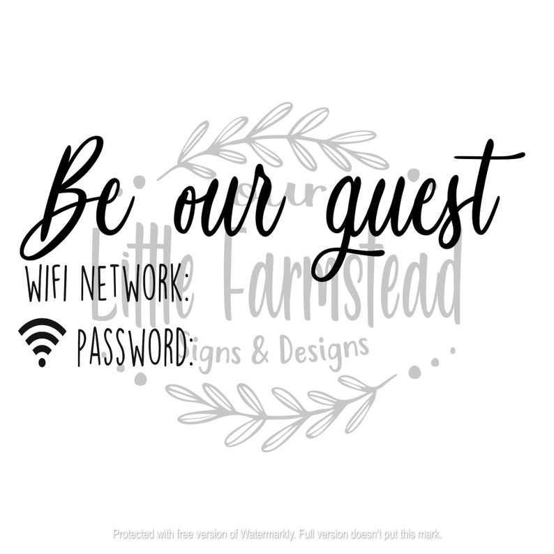Be Our Guest WIFI Sign SVG | Etsy