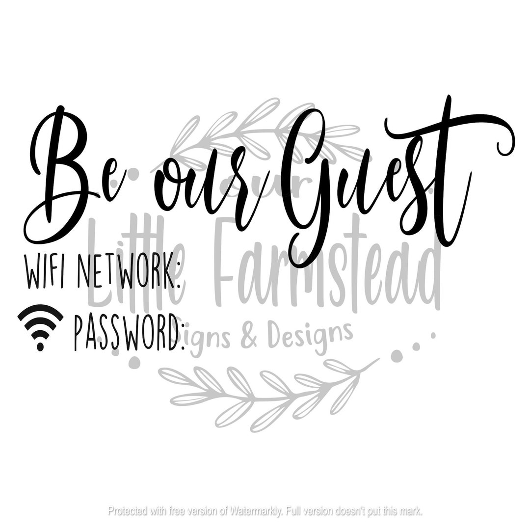 Be Our Guest WIFI Sign SVG - Etsy