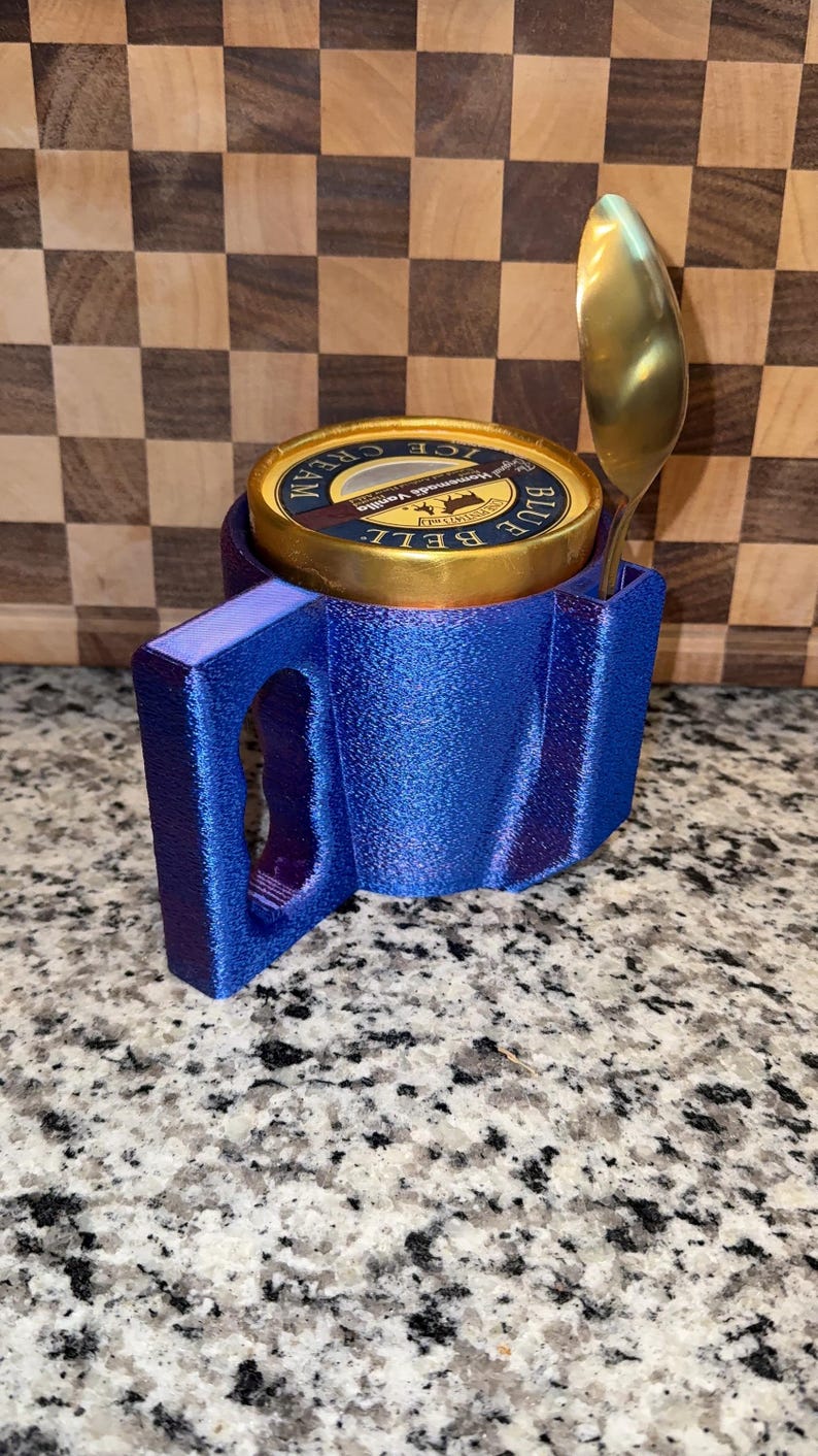 3D Printed Ice Cream Pint Holder With Spoon Slot - Etsy