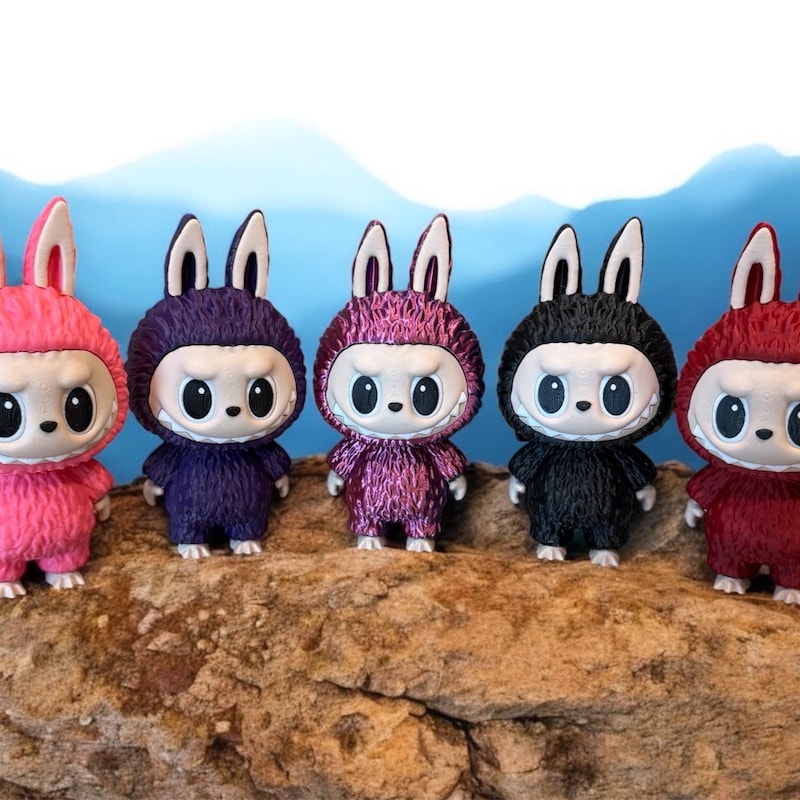 Labubu Doll Pink and Blue - Etsy