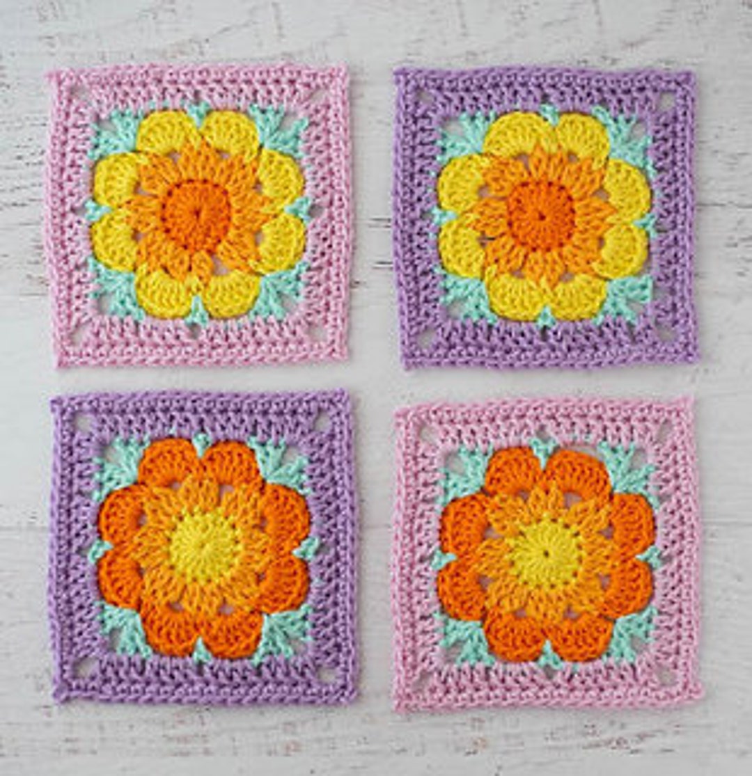 Cup of Sunshine Coasters Crochet Pattern: Summer Flower Design (PDF ...