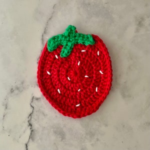 Strawberry Coaster Crochet Pattern: Summer Drink Coasters (PDF Digital ...