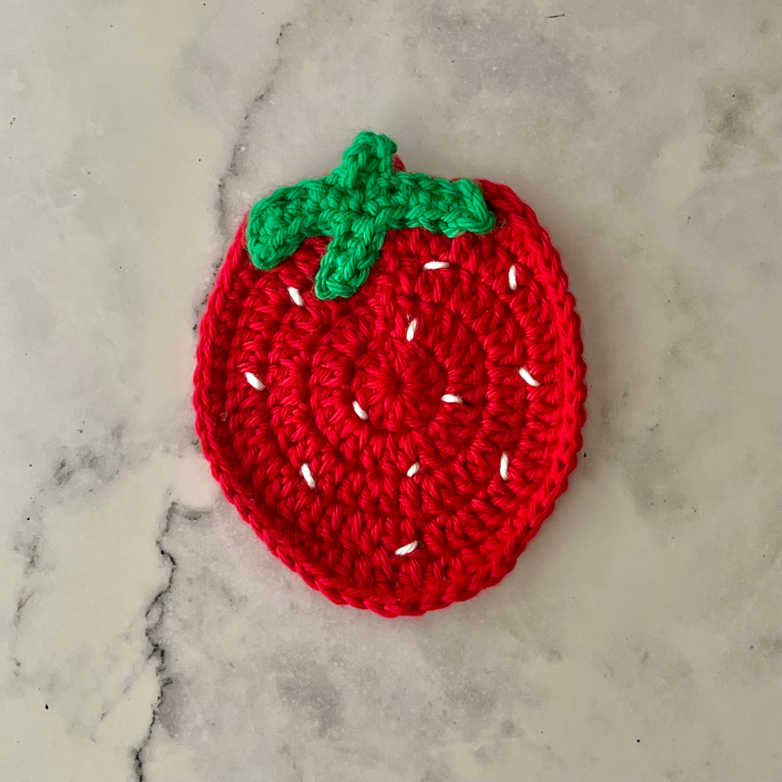 Strawberry Coaster Crochet Pattern: Summer Drink Coasters (PDF Digital ...
