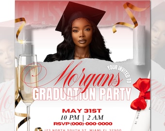 Graduation Party Flyer, DIY Flyer Template Design, Graduation Party ...