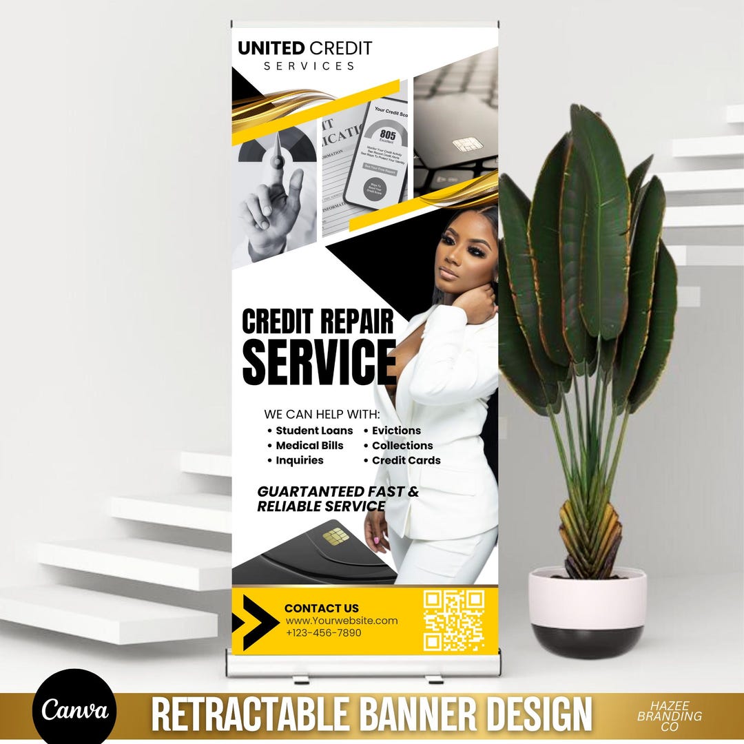 Credit Repair Banner, Tax Prep Banner, Retractable Banner, Custom Roll ...