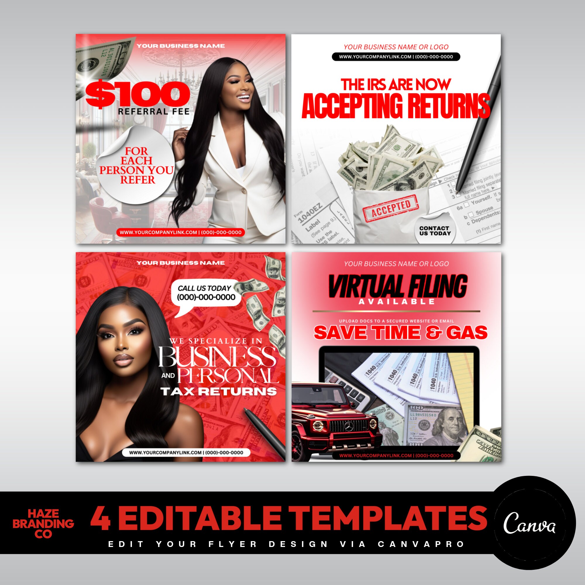 4 Tax Prep Bundle, Tax Prep Instagram, Tax Prep Flyer Bundle, Tax Flyer ...