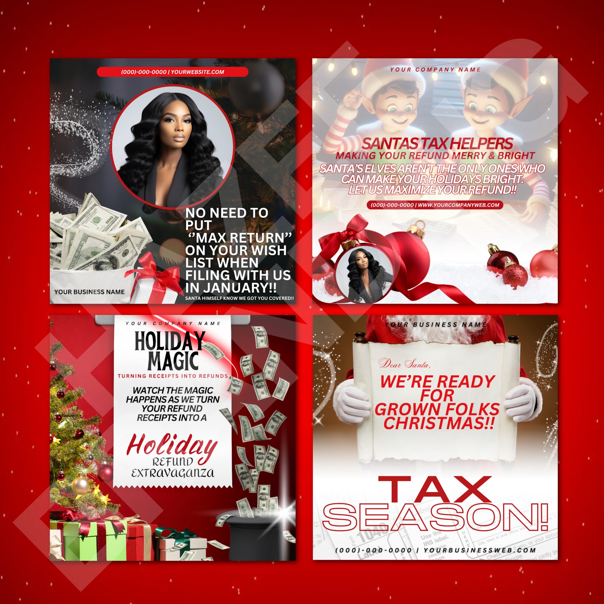 15 Christmas Tax Prep Bundle, Tax Prep, Tax Prep Flyer, Tax Flyer Template, Prep Flyers Bundle ...