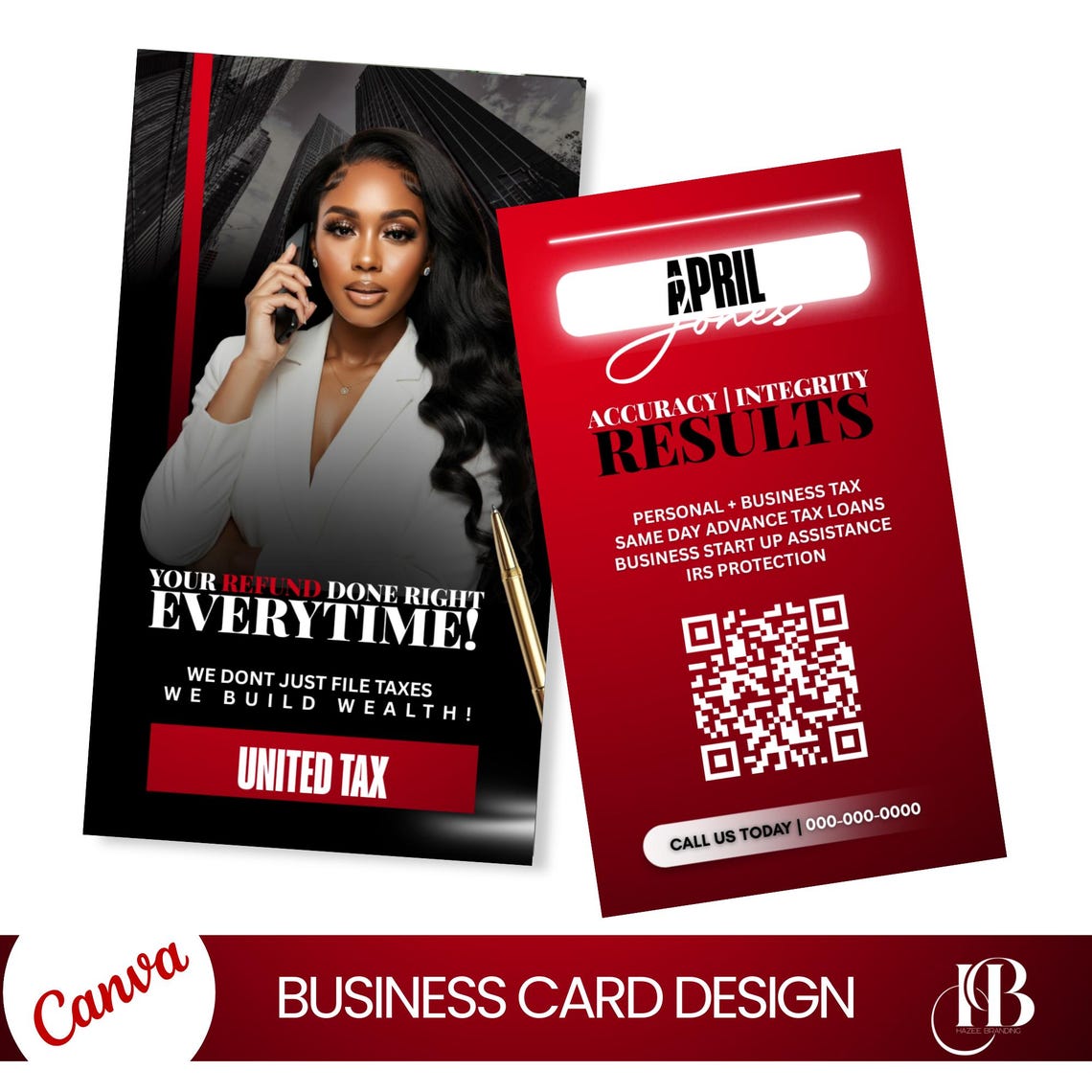Tax Professional Card, Business Card, Tax Refund, Premade Card, Taxes ...