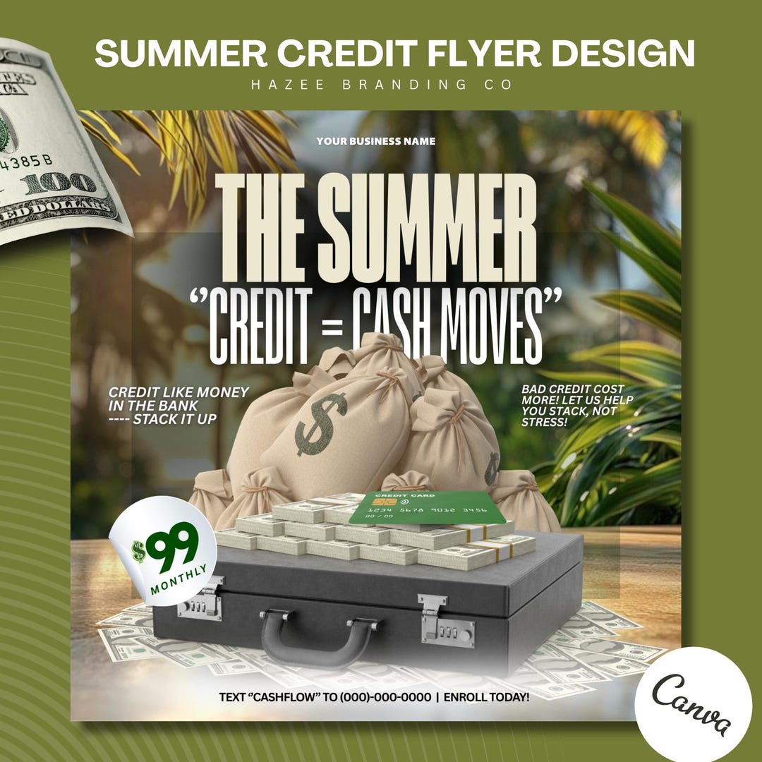 Credit Repair Template | Credit Flyer | Summer Credit Repair | Credit ...