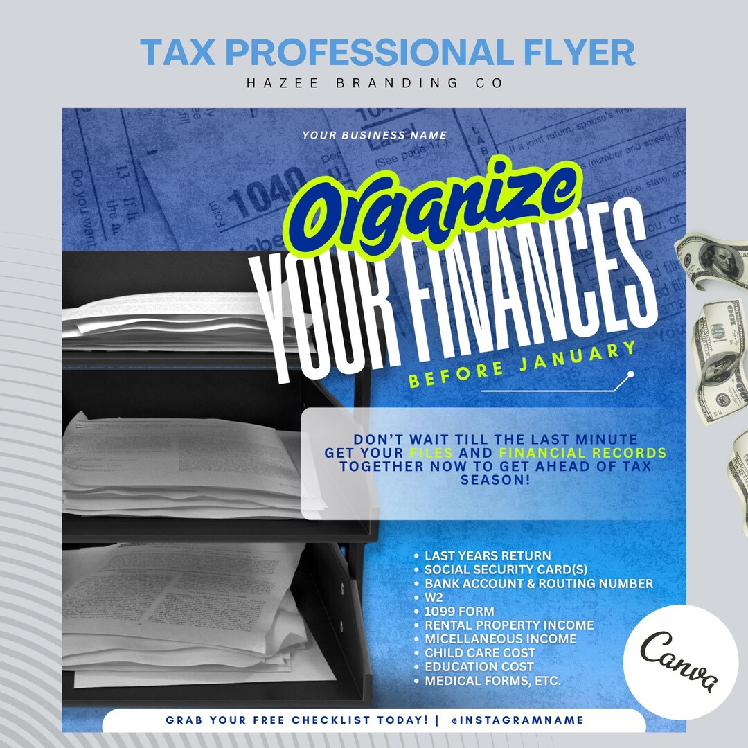 Tax Prep Flyer | Organize Your Files | Tax Professional | Tax ...