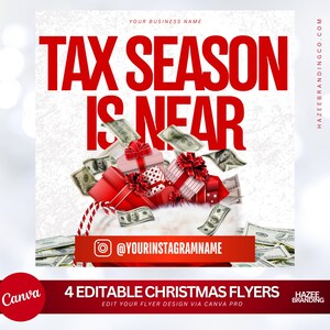 4 Christmas Tax Prep Bundle, Tax Professional, Tax Prep Flyer, Tax ...