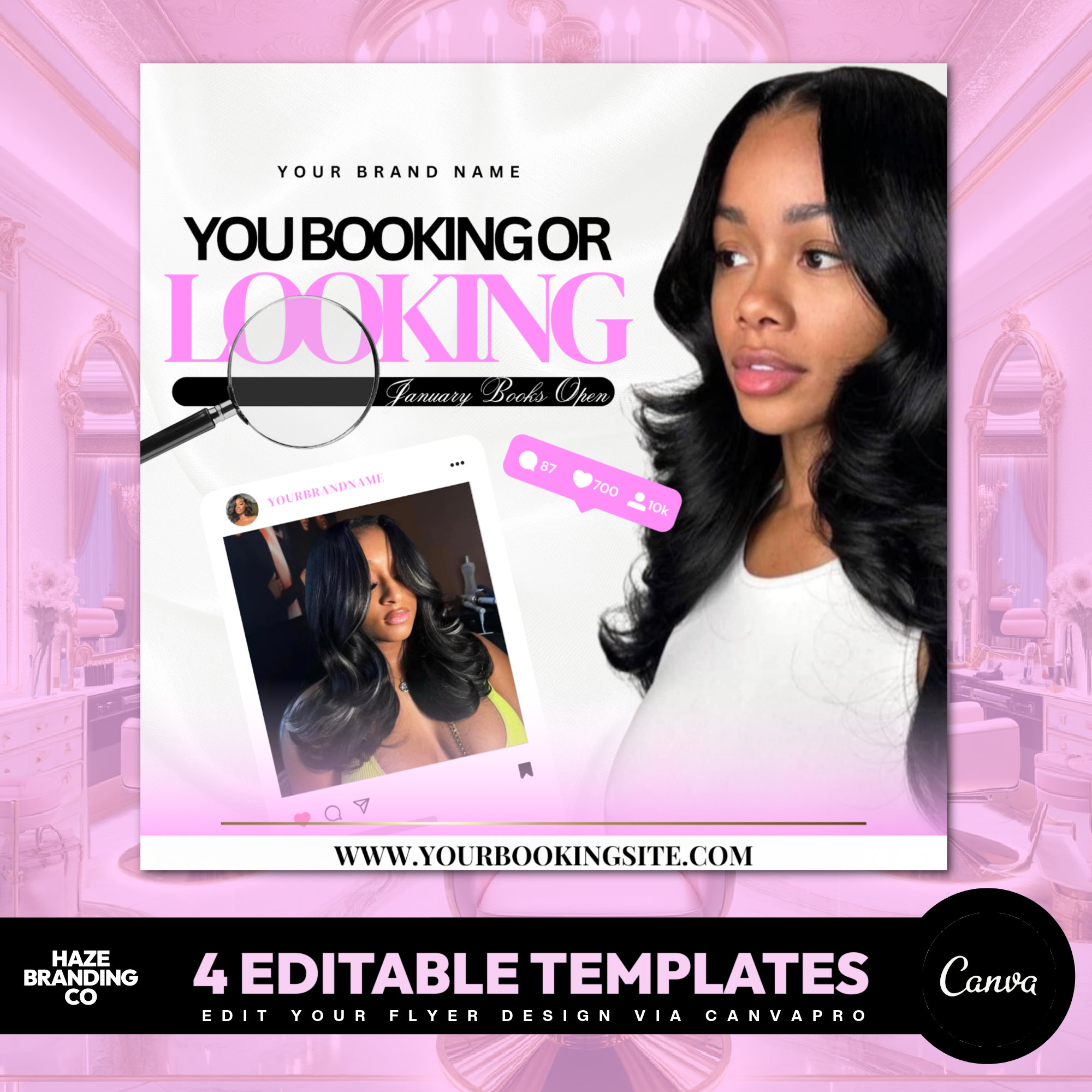 January Hair Flyer, January Flyer, Book Now Flyer, DIY Booking Flyer ...