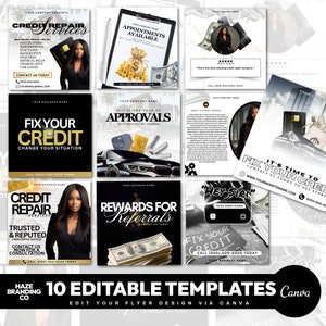 10 Credit Repair Flyers, Credit Restoration Templates, DIY Social Media ...