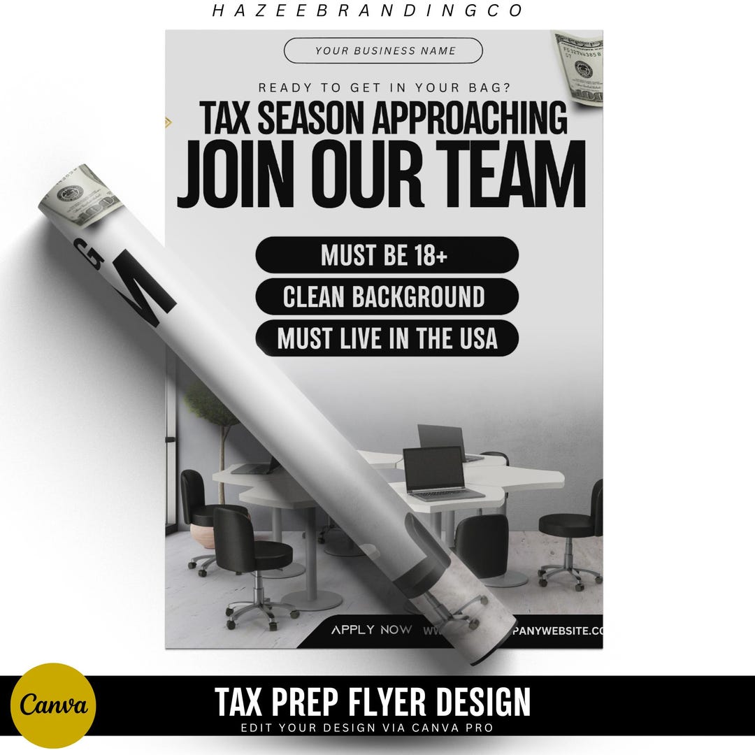 Tax Preparation Services Flyer, Tax Prep, Tax Season Flyer, Canva ...