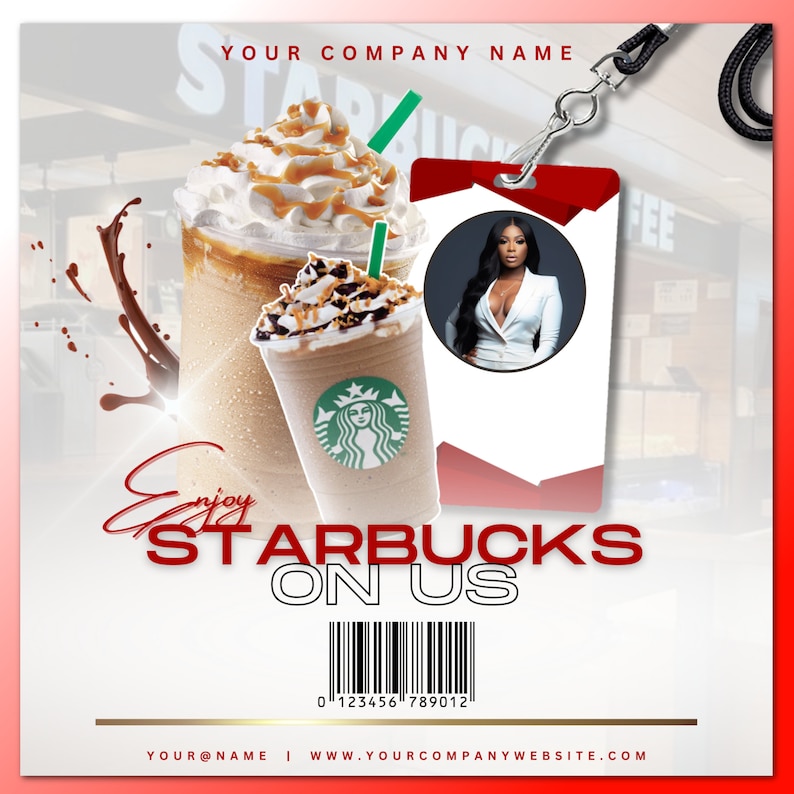 Starbucks Flyer, Coffee Treat Flyer, DIY Flyer Template Design, Starbucks Giveaway Flyer, Coffee ...
