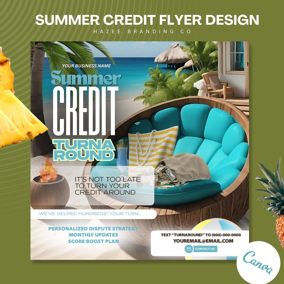 Credit Repair Template | Credit Flyer | Summer Credit Repair | Credit ...
