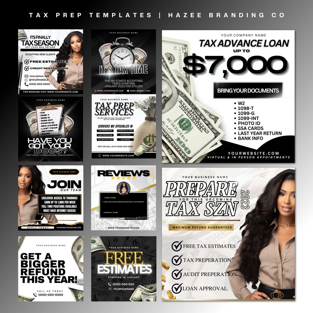 Tax Prep Bundle, Tax Prep Instagram, Tax Prep Flyer Bundle, Tax Flyer ...