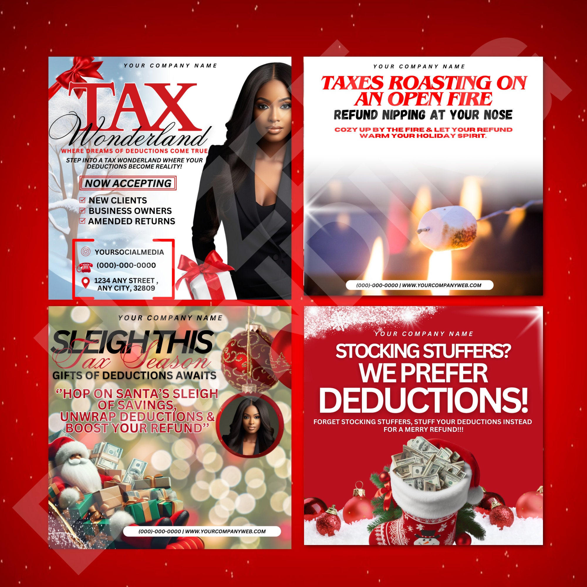 15 Christmas Tax Prep Bundle, Tax Prep, Tax Prep Flyer, Tax Flyer ...