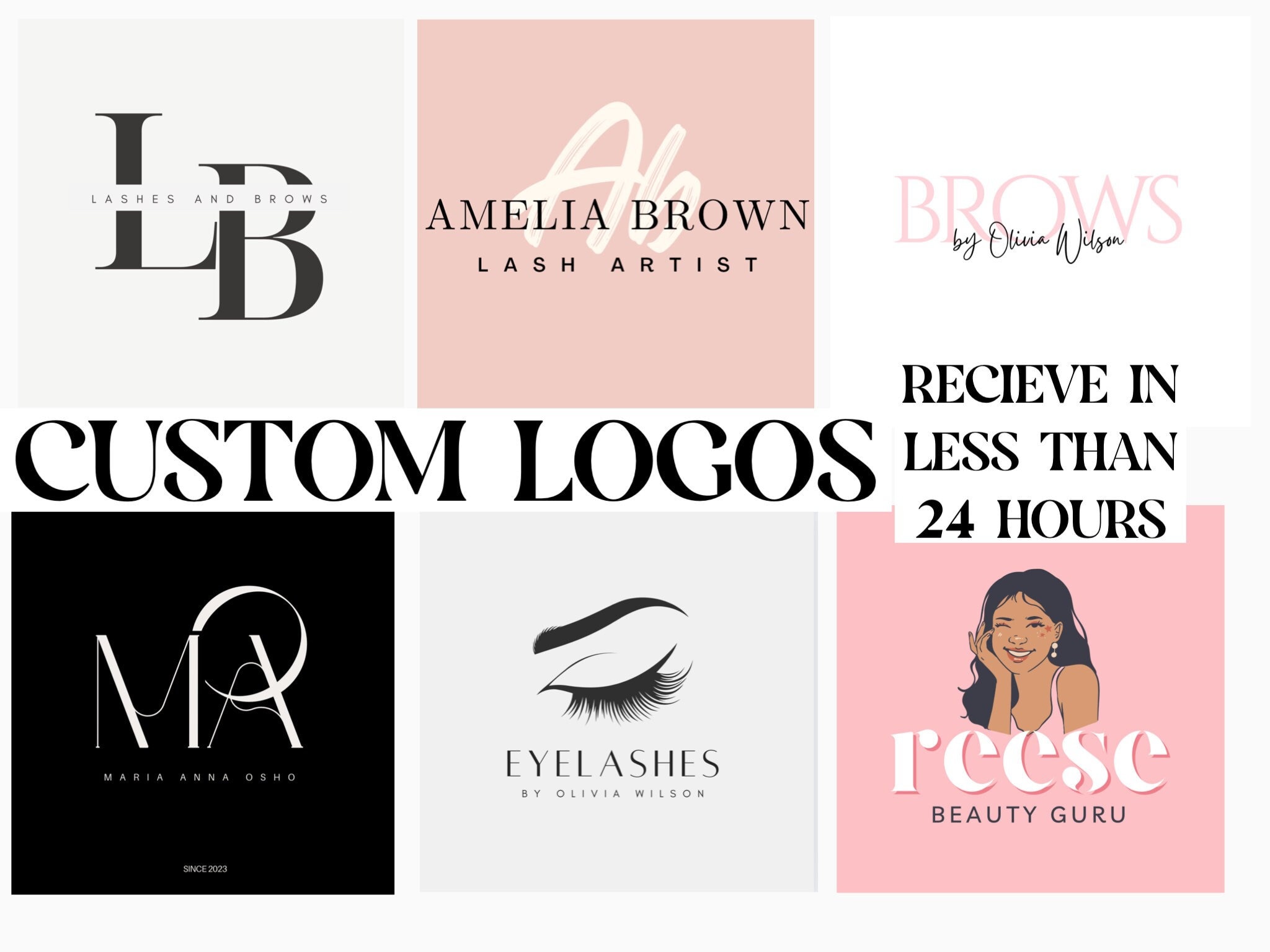 Custom Beauty Page Logo | Made to Order With Less Than 24 Hours ...