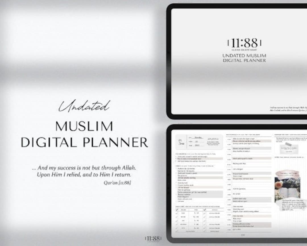 Muslim Planner Muslim Digital Planner Undated Salah Tracker Monthly ...