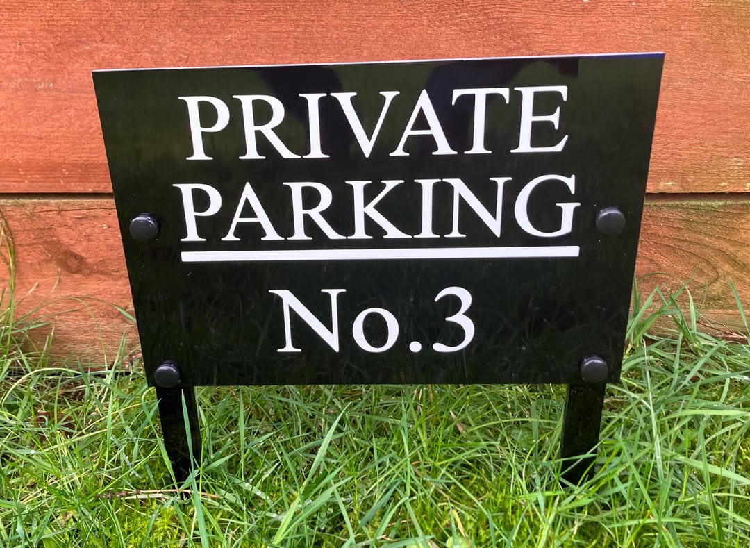 REFLECTIVE - Personalised Private / Reserved No Parking Metal Sign With ...