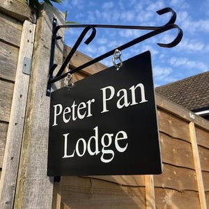 Personalized Hanging House Sign: Double Sided Plaque With Bracket ...