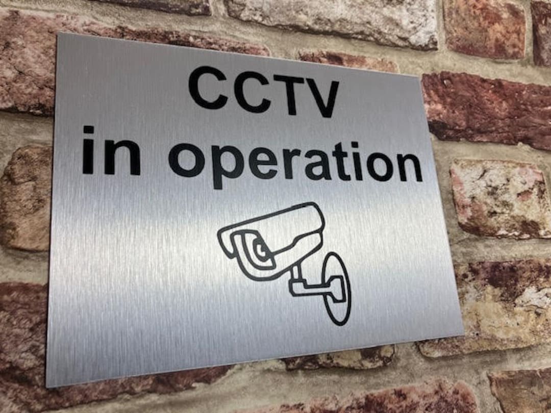 CCTV in Operation Security Sign - Brushed Aluminium With Black ...