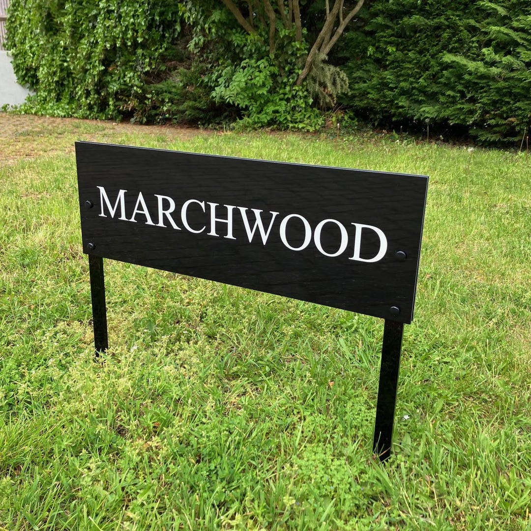 Personalized House Name Sign With Aluminum Legs: Weatherproof Custom ...
