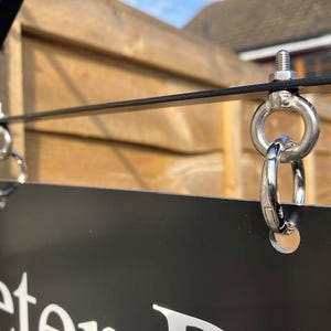 Personalized Hanging House Sign: Double Sided Plaque With Bracket ...