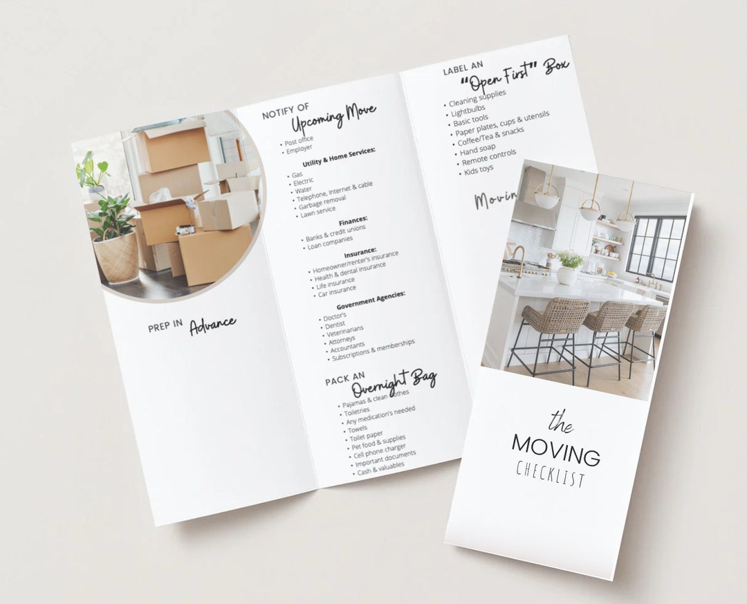 Moving Checklist Brochure - Real Estate Moving Checklist, Realtor ...