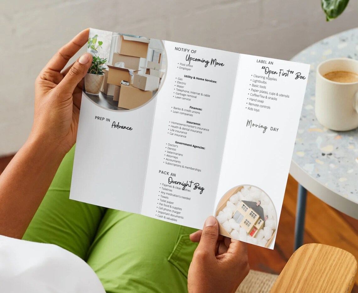 Moving Checklist Brochure - Real Estate Moving Checklist, Realtor ...
